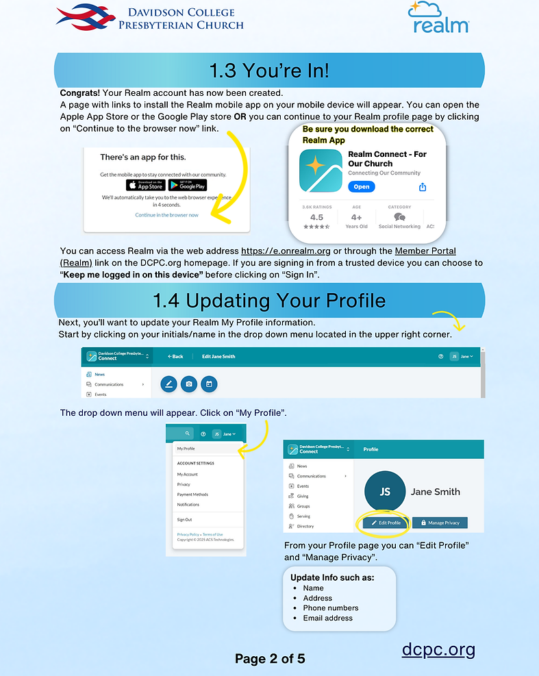 Realm Instructions | DCPC